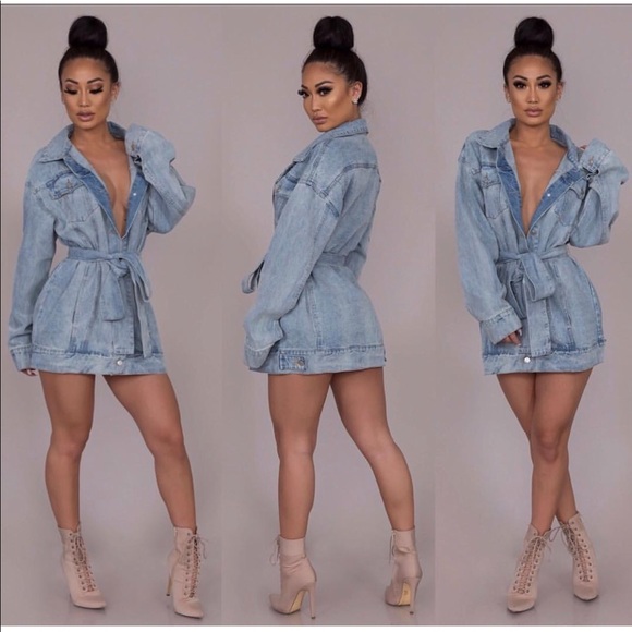 Jackets & Coats | Belted Denim Dressjacket | Poshmark